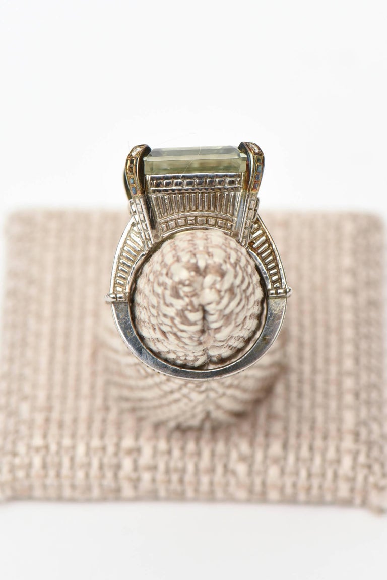 Judith Ripka Green Amethyst, Diamond , !8K White Gold and Sterling ...