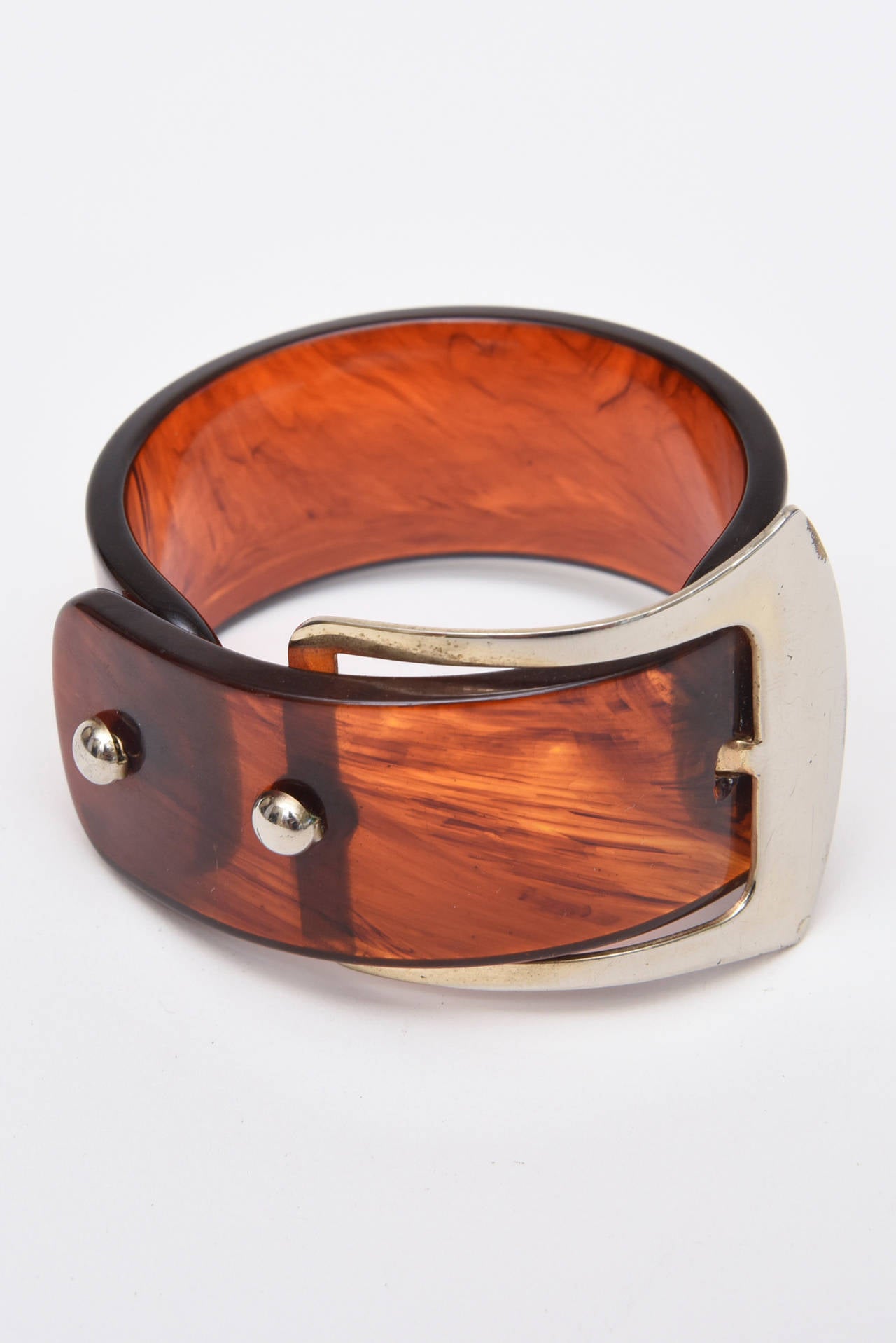 Bakelite and Chrome Buckle Cuff at 1stDibs