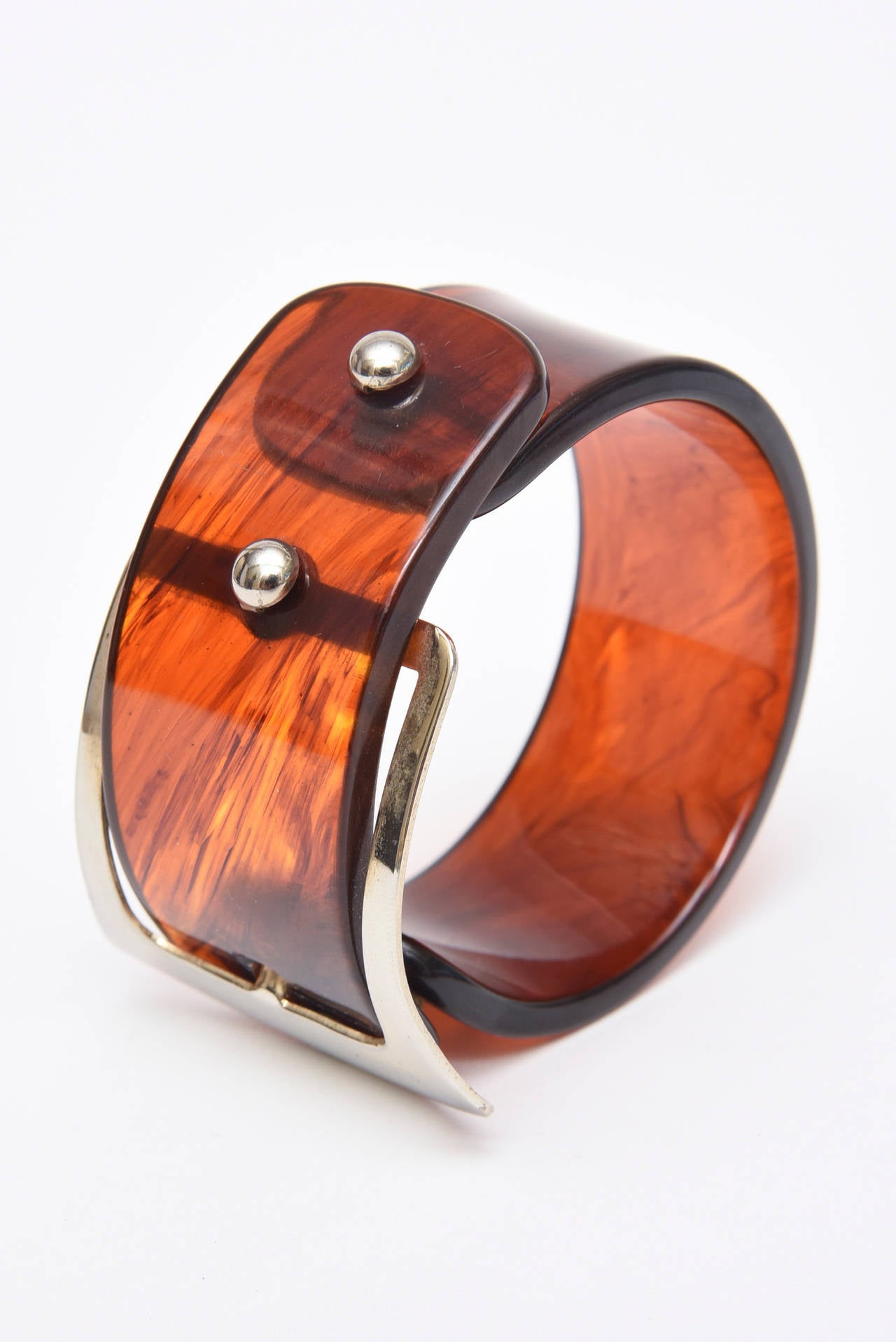 Bakelite and Chrome Buckle Cuff at 1stDibs