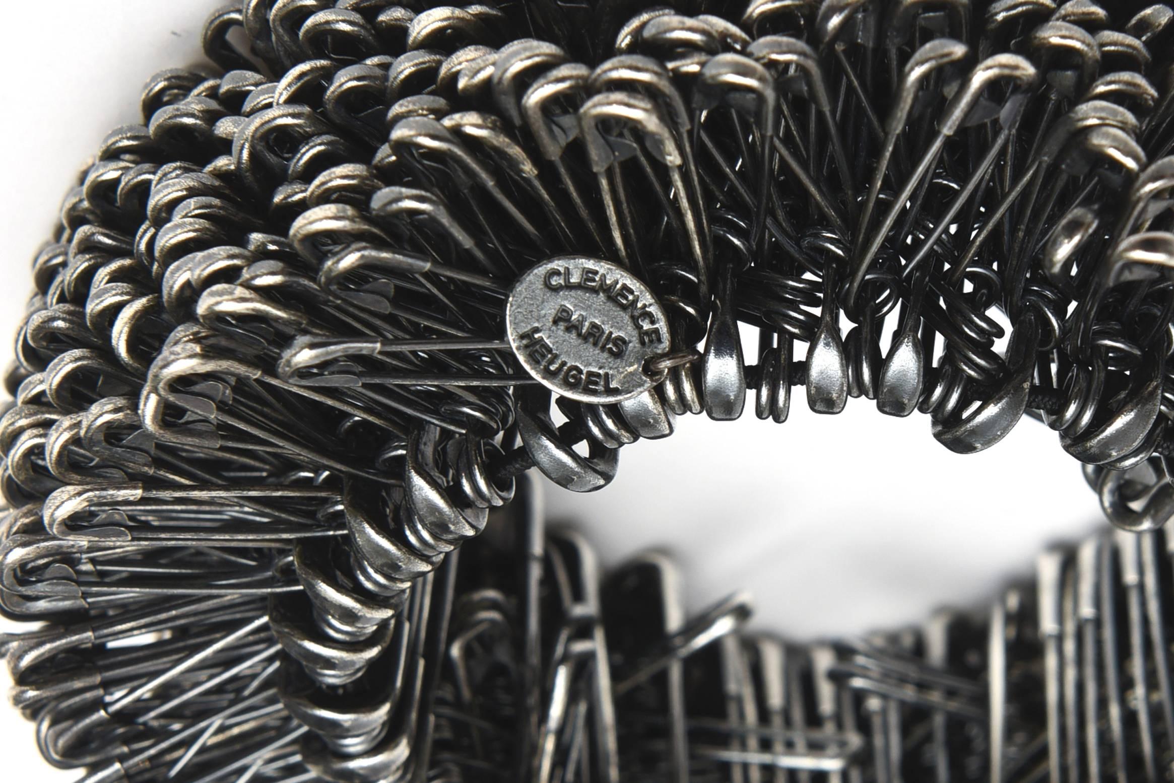 Clemente Heugel Signed French Safety Pin Cuff Bracelet at 1stDibs ...