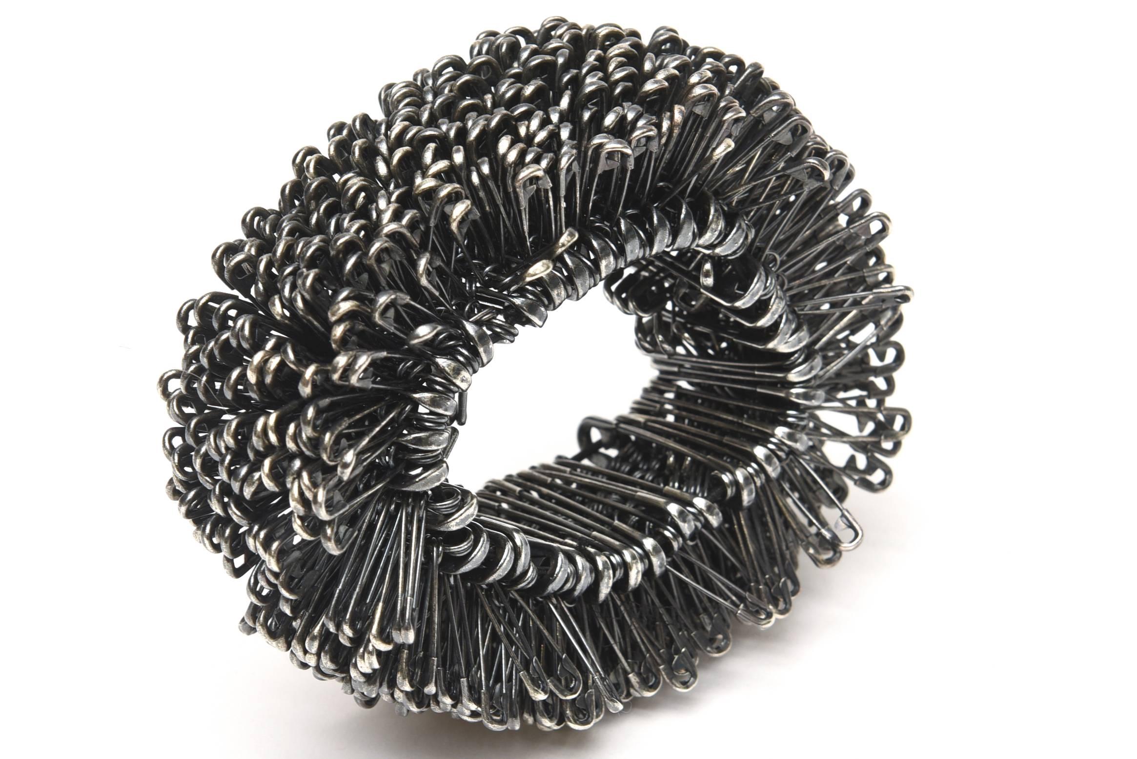 Clemente Heugel Signed French Safety Pin Cuff Bracelet at 1stDibs ...