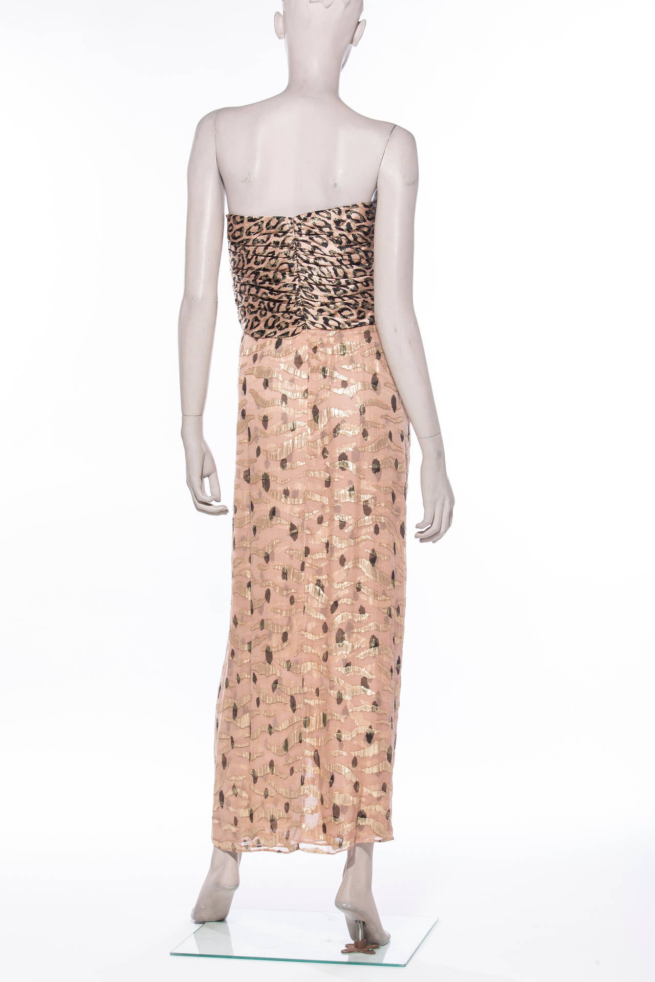 Bill Blass Strapless Lame And Chiffon Evening Dress, Fall 1989 For Sale ...