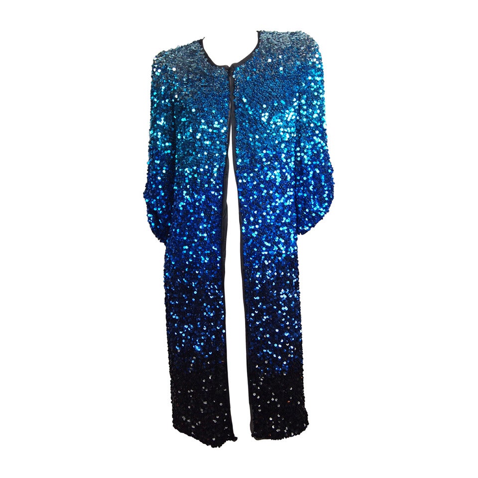 Blumarine Ombre Sequin Long Jacket For Sale at 1stDibs
