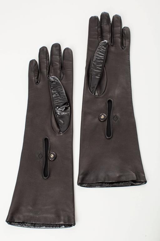 Prada Black Patent Leather Gloves For Sale at 1stDibs | prada gloves