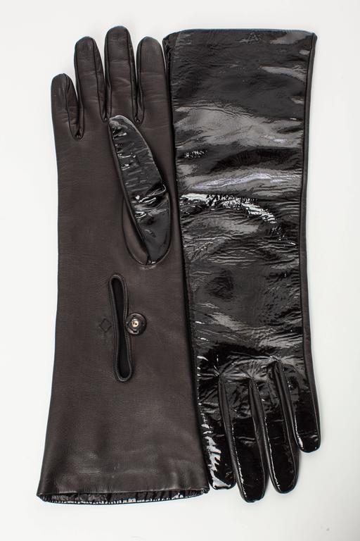 Prada Black Patent Leather Gloves For Sale at 1stDibs | prada gloves