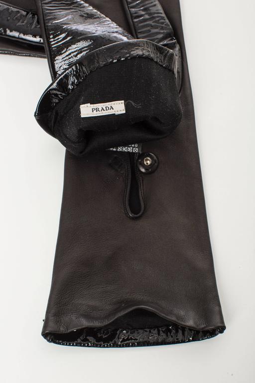 Prada Black Patent Leather Gloves For Sale at 1stDibs | prada gloves