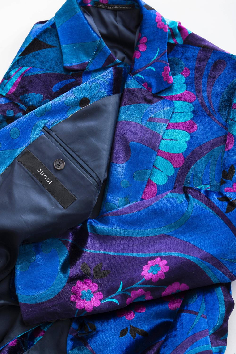 Gucci By Tom Ford Men's Floral Silk Velvet Blazer, Circa 1994 at 1stdibs