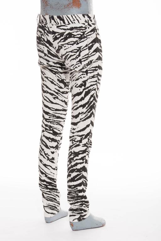 Saint Laurent By Hedi Slimane Men's Tiger Stripe Skinny Leg Jeans ...