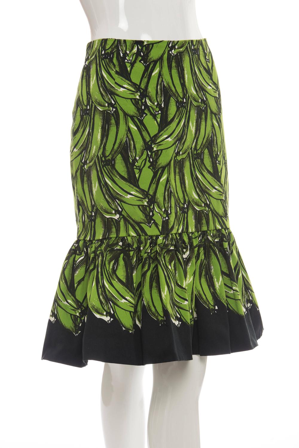 Prada Banana Print Skirt, Spring 2011 at 1stdibs
