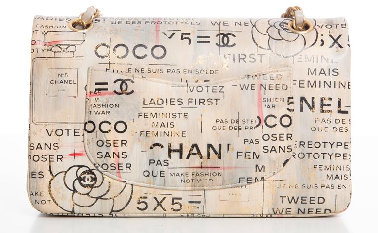 Chanel Limited Edition Graffiti Newspaper Print Double Flap Bag, Spring ...