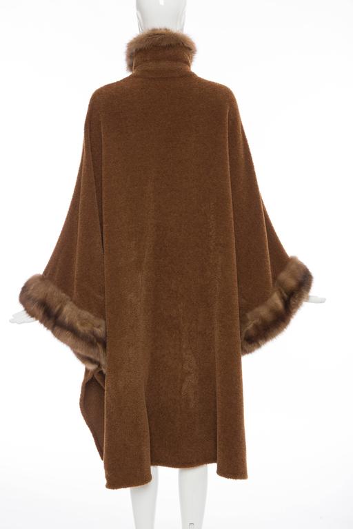 Revillon Alpaca Button Front Cloak - Cape With Sable Trim, Late 20th ...