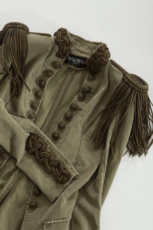 Balmain by Christophe Decarnin Runway Fringed Zipper Jacket, Spring ...