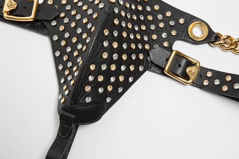 Versace Men's Leather And Crystal Embellished Codpiece, Autumn - Winter ...