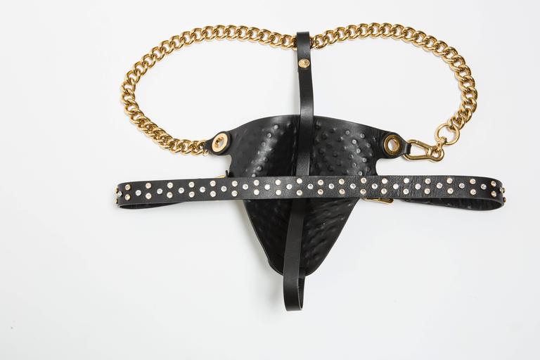 Versace Men's Leather And Crystal Embellished Codpiece, Autumn - Winter ...