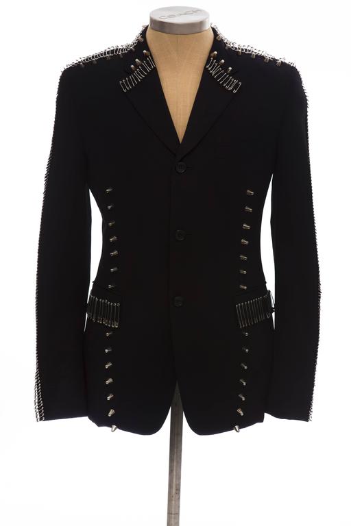 Comme Des Garcons Homme Plus 99%IS Black Wool Blazer Safety Pin ...