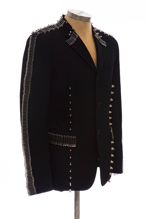 Comme Des Garcons Homme Plus 99%IS Black Wool Blazer Safety Pin ...