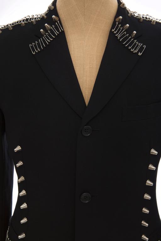 Comme Des Garcons Homme Plus 99%IS Black Wool Blazer Safety Pin ...