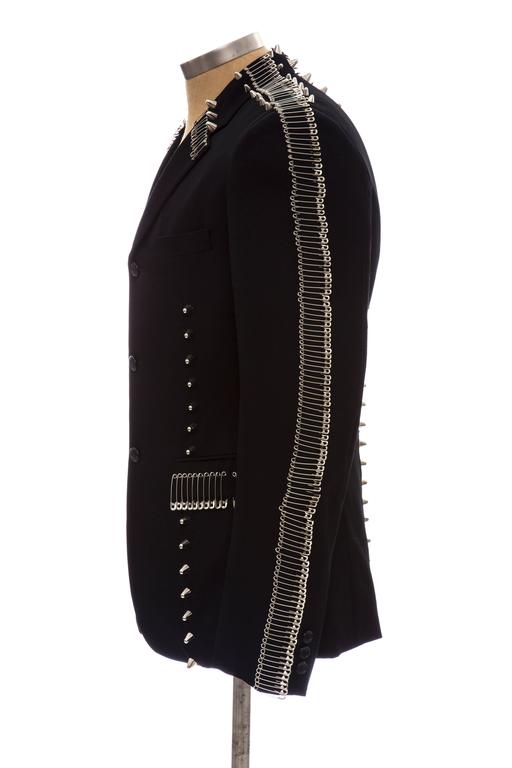 Comme Des Garcons Homme Plus 99%IS Black Wool Blazer Safety Pin ...