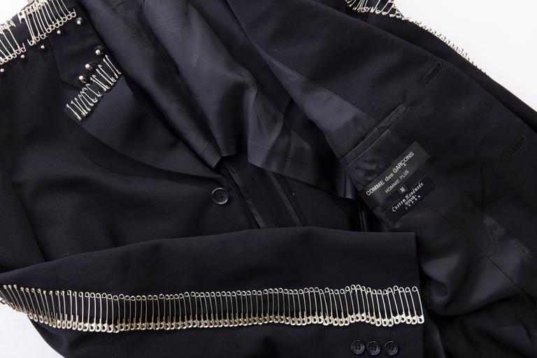 Comme Des Garcons Homme Plus 99%IS Black Wool Blazer Safety Pin ...
