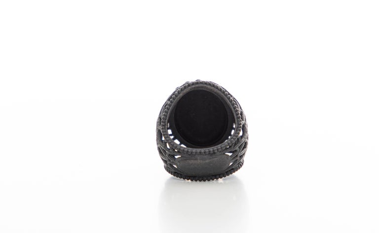 Bottega Veneta Oxidized Sterling Silver Eye Cocktail Ring, Circa 2011 ...