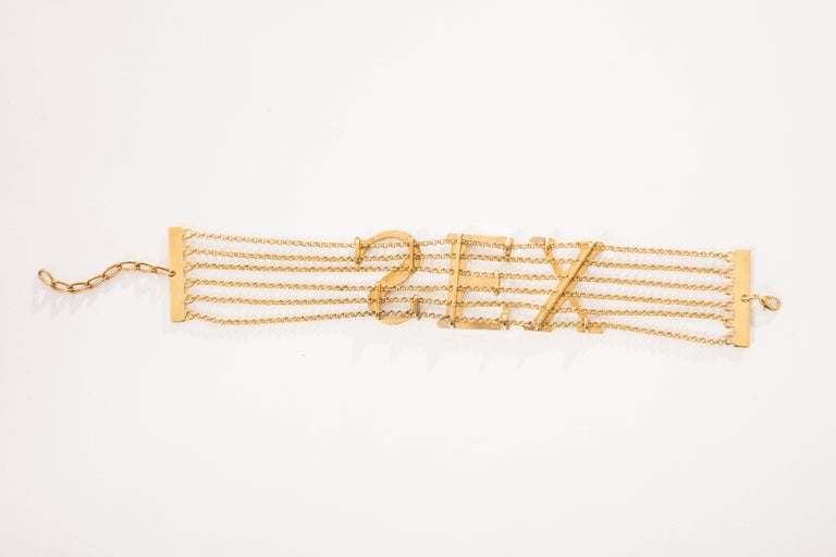 Dolce And Gabbana Runway Gold Tone Sex Choker Necklace Spring 2003