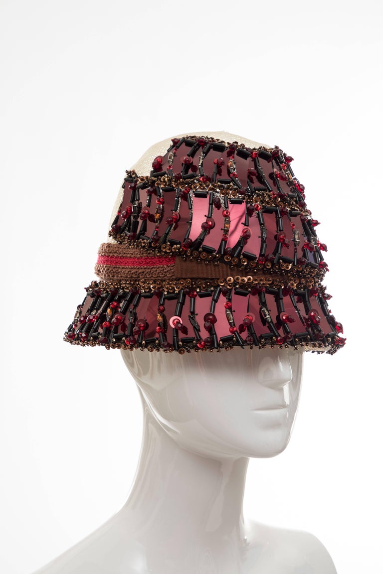 Prada Runway Embellished Cloche Hat, Spring 2005 at 1stDibs