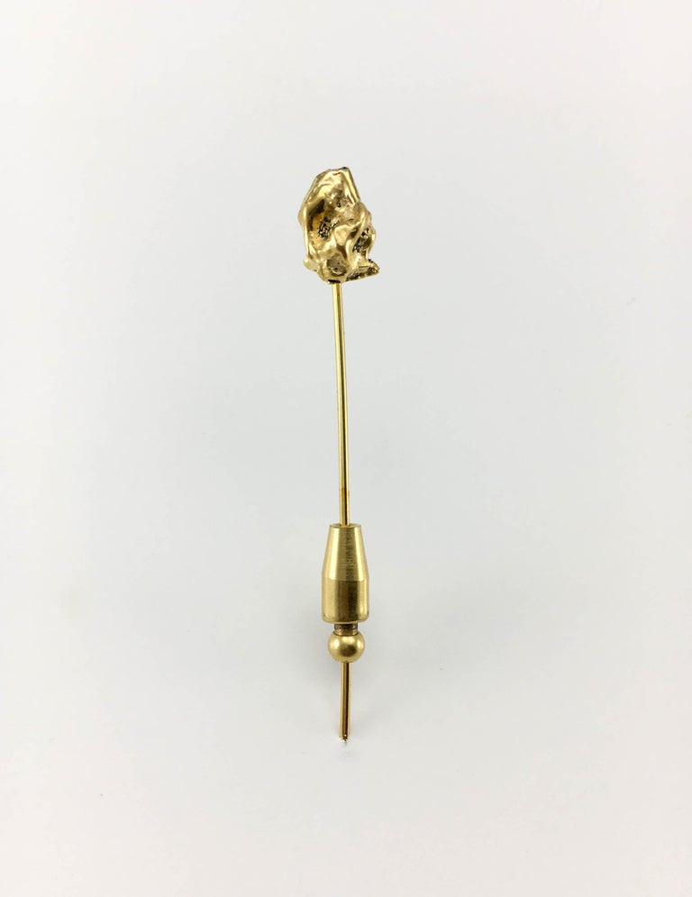 1970's Chanel Gold-Plated 'Gold Nugget' Pin For Sale at 1stDibs