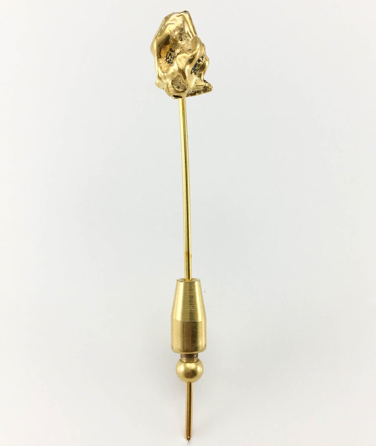 1970's Chanel Gold-Plated 'Gold Nugget' Pin For Sale at 1stDibs