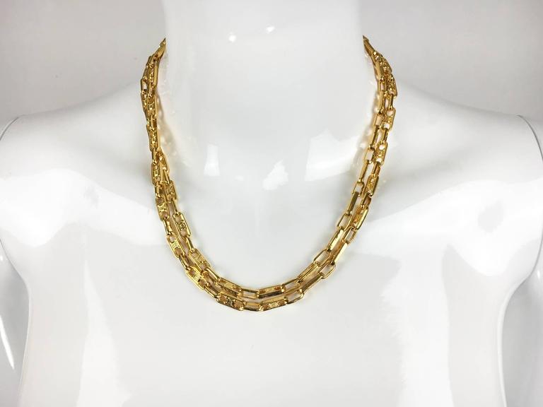 Celine Gold-Tone Long Chain - 1990s at 1stDibs