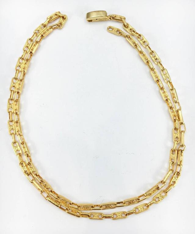 Celine Gold-Tone Long Chain - 1990s at 1stDibs