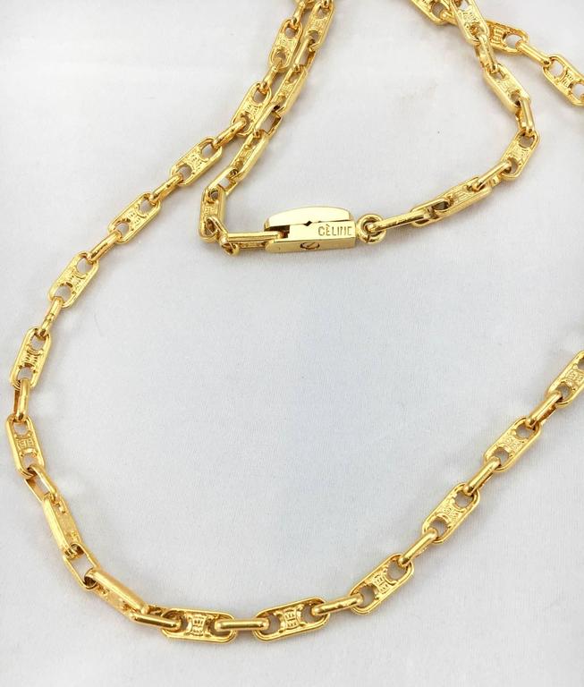 Celine Gold-Tone Long Chain - 1990s at 1stDibs