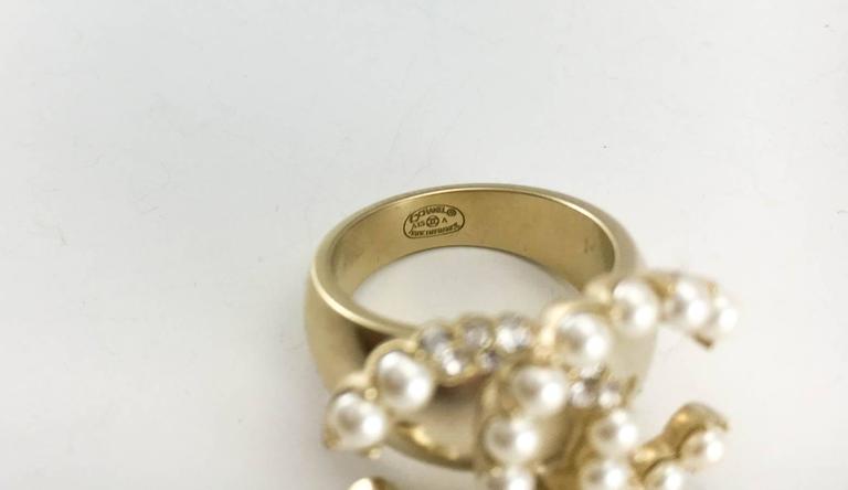 Chanel Pearls and Rhinestones 'CC' Logo Ring - 2015 at 1stDibs | chanel ...