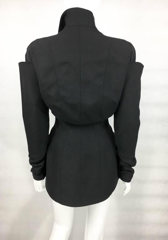 Thierry Mugler Architectural Black Wool Jacket (Runway Look) - Circa ...