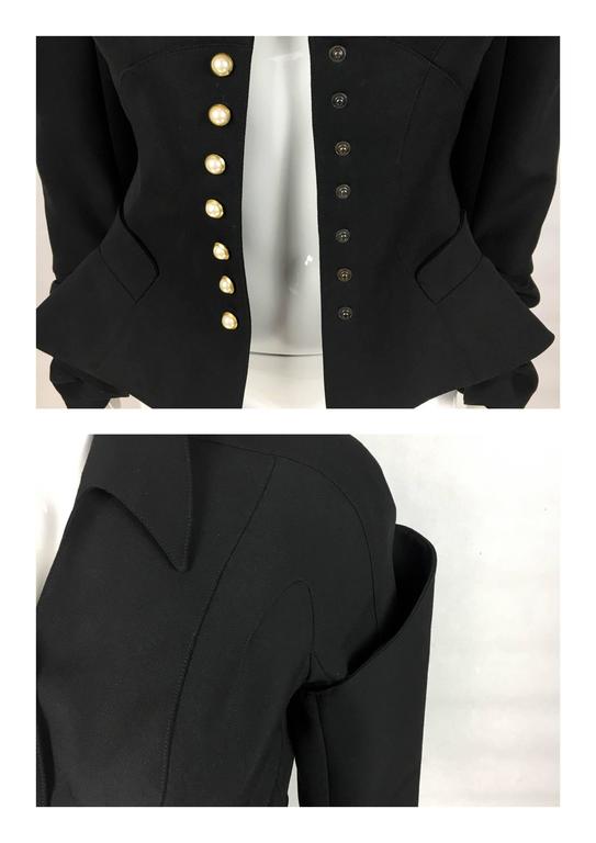 Thierry Mugler Architectural Black Wool Jacket (Runway Look) - Circa ...