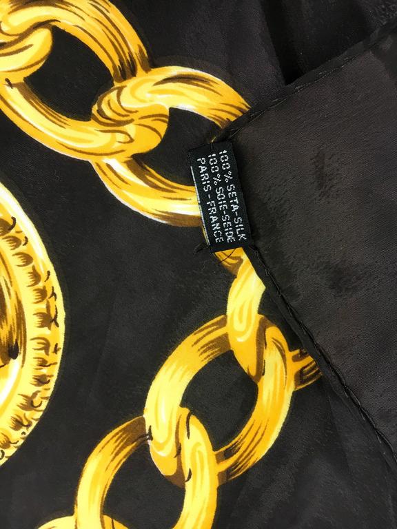 1990s Chanel Brown and Golden Chain Scarf For Sale at 1stDibs