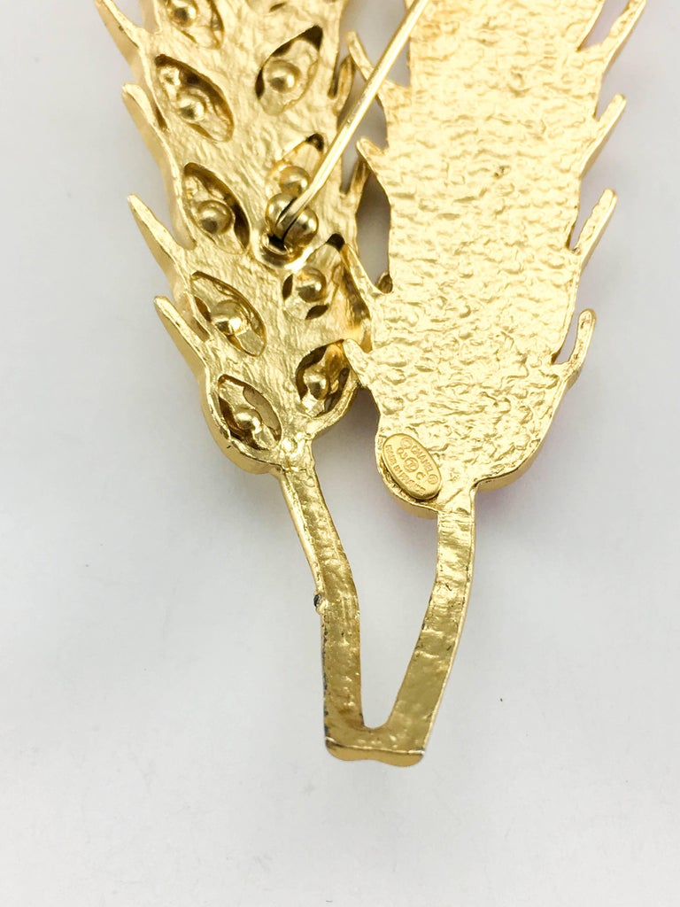 Chanel Pink And Yellow Gold-Plated Wheat Sheaf Brooch, 2003 at 1stDibs ...