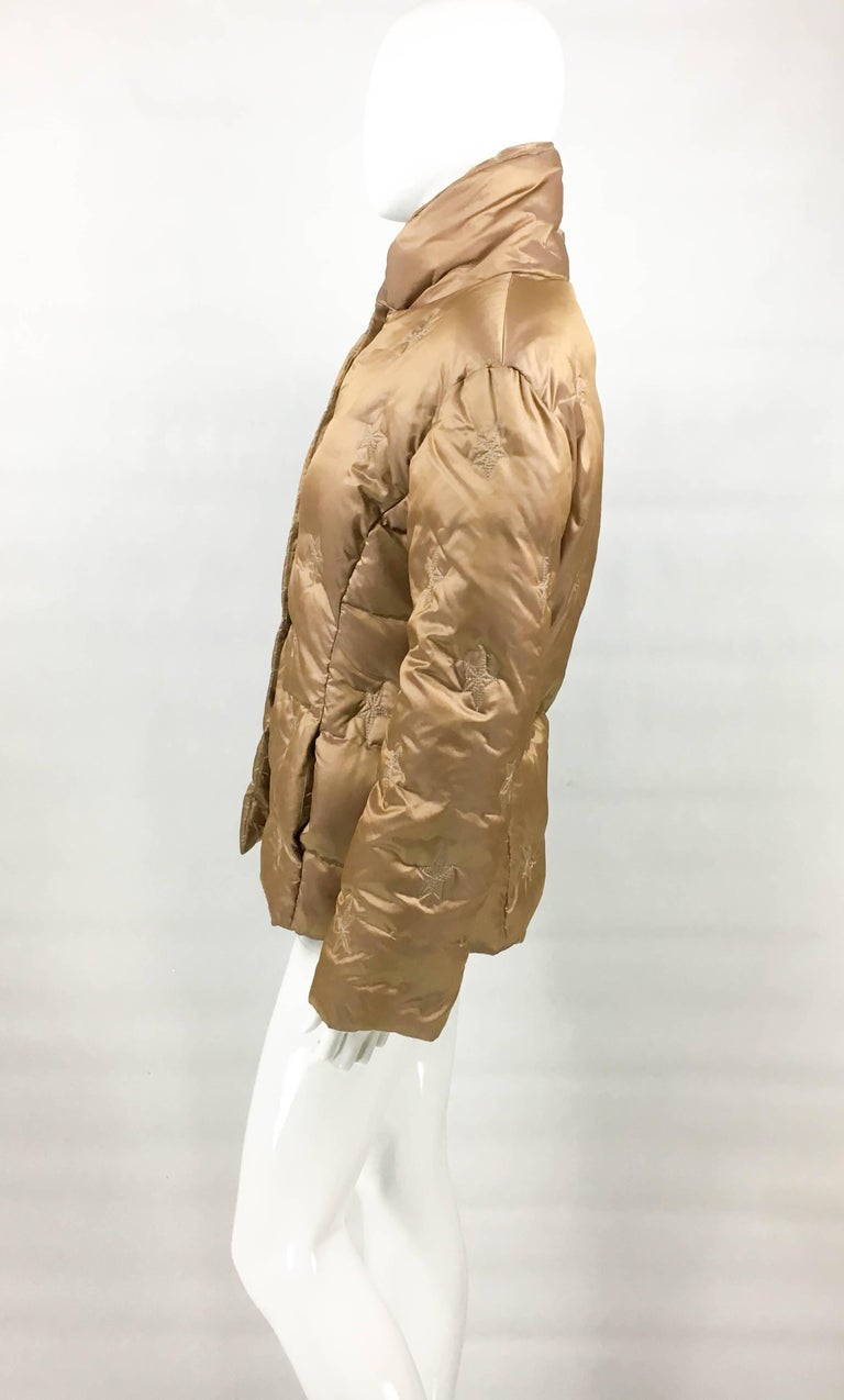 Mugler Bronze Puffer Jacket With Star Motif, 1990s For Sale at 1stDibs