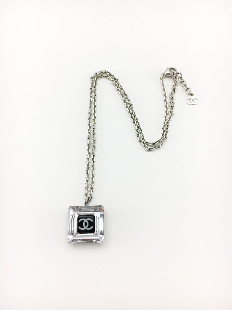 Chanel Square Logo Pendant Necklace - 2005 at 1stDibs | 2005 necklace