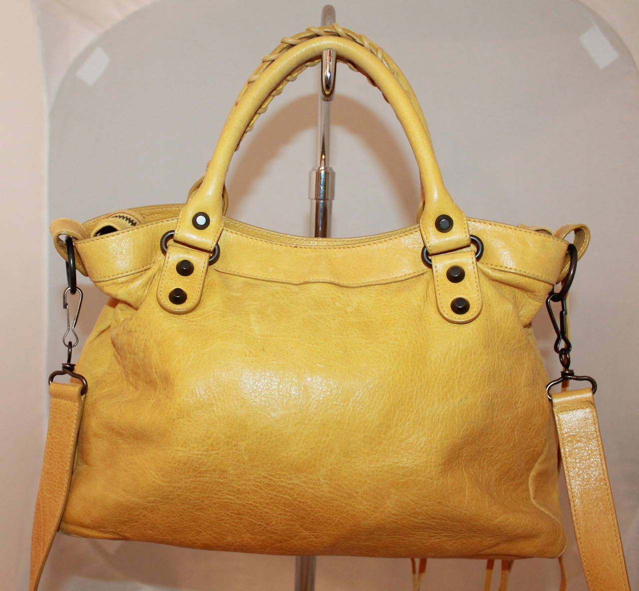 Balenciaga Mustard Leather Small City-Style Handbag - retail $1800 at ...