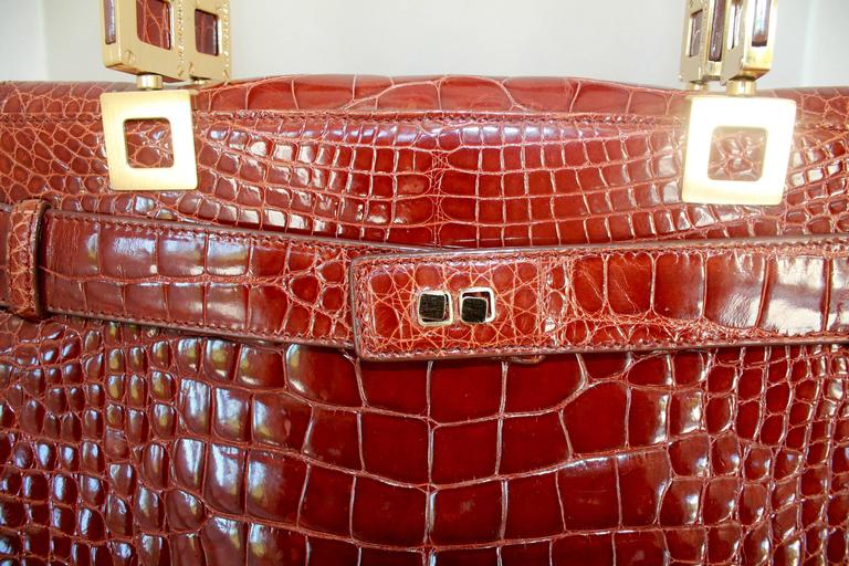 Suen Cooper Brown Alligator Shoulder Bag - GHW at 1stDibs