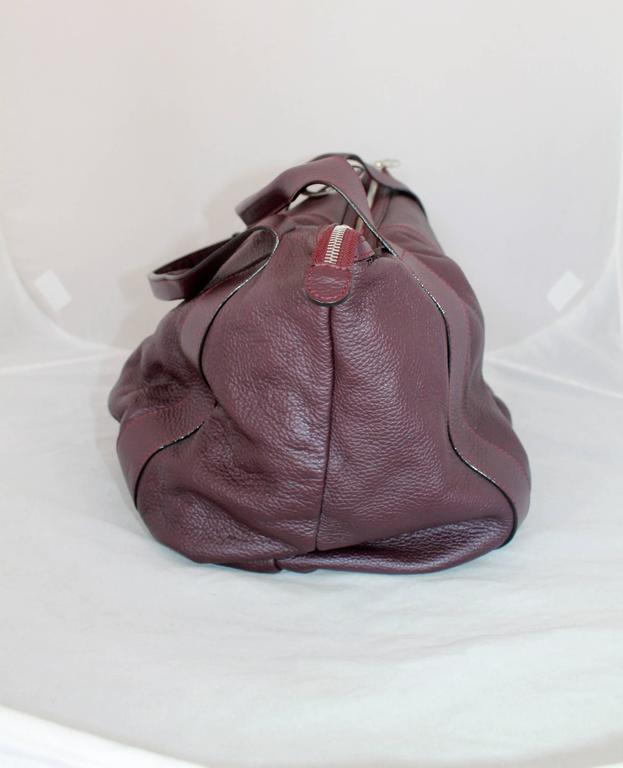 A. Testoni Eggplant Deerskin Leather Shoulder Bag - SHW at 1stDibs