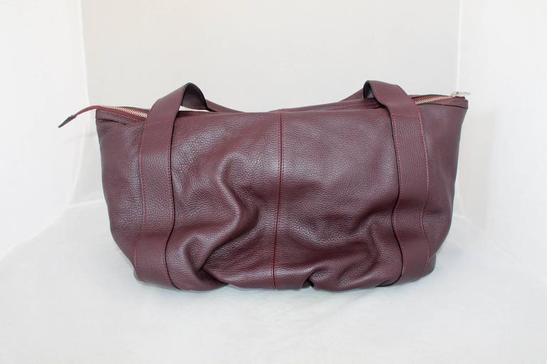 A. Testoni Eggplant Deerskin Leather Shoulder Bag - SHW at 1stDibs