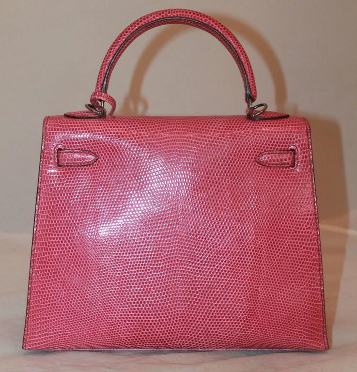 Hermes Pink Lizard Kelly with All Components - 25cm - SHW at 1stDibs ...