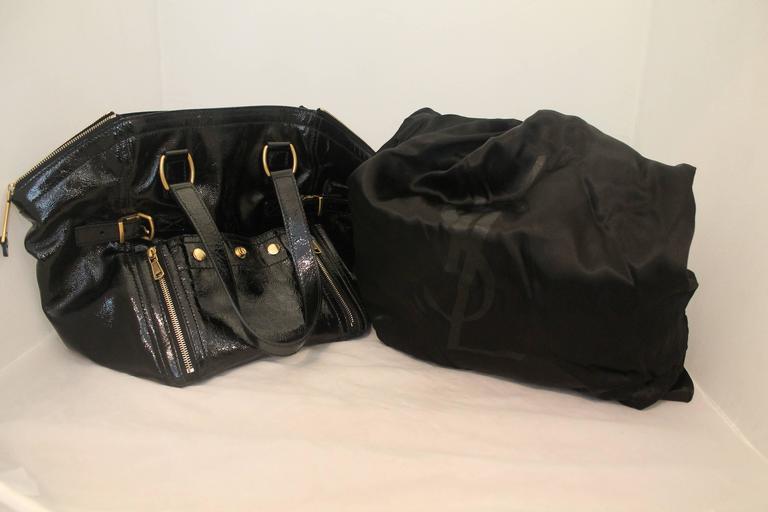 YSL Rive Gauche Black Patent "Sac Downtown" Bag - GHW at 1stDibs
