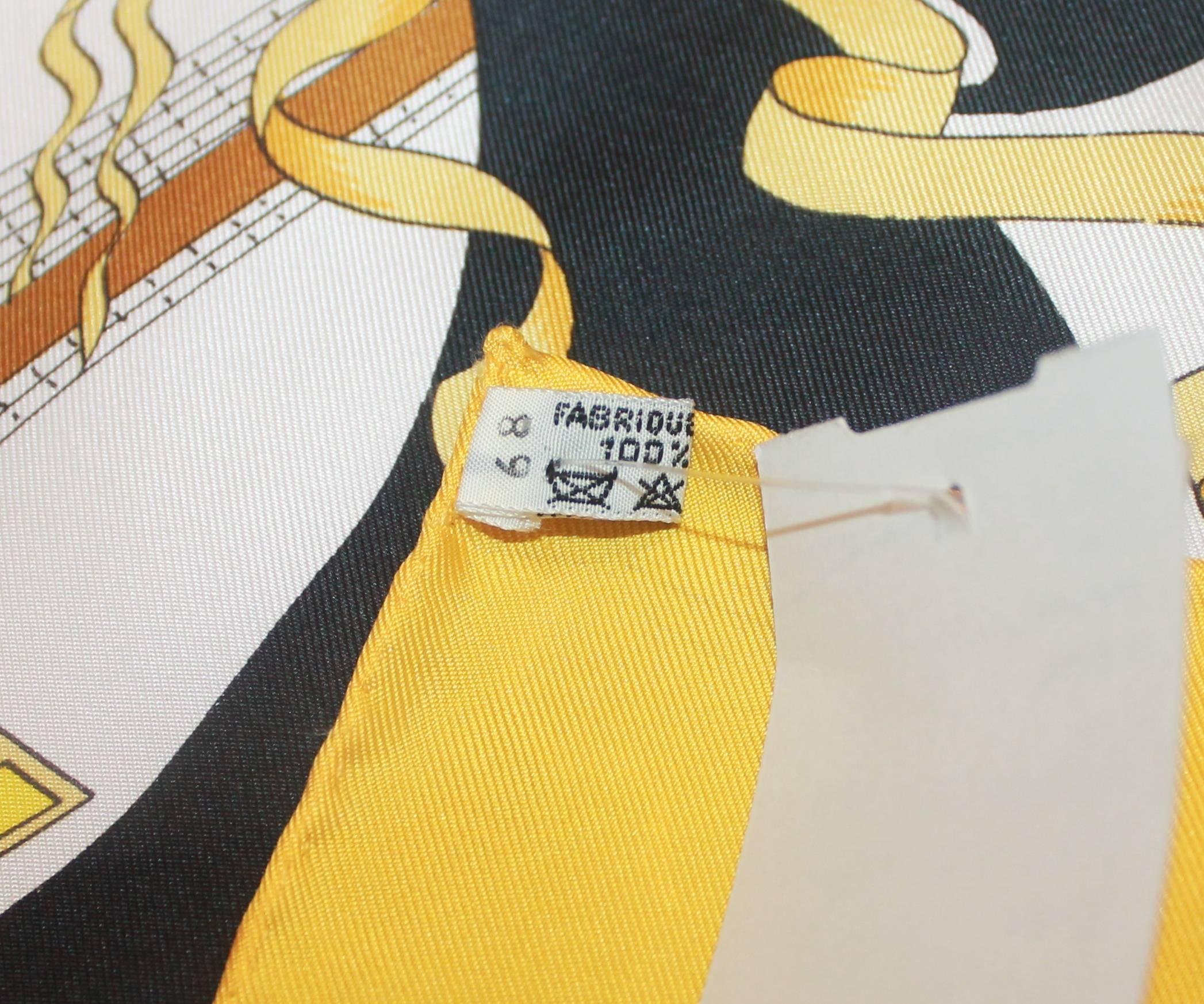 Hermes Gold and Ivory "Armada" Ship Theme Silk Scarf For Sale at ...