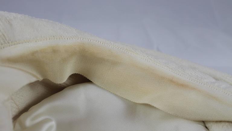 Suzanne Couture Millinery Ivory Cloth Floppy Hat with a Wooden Button ...