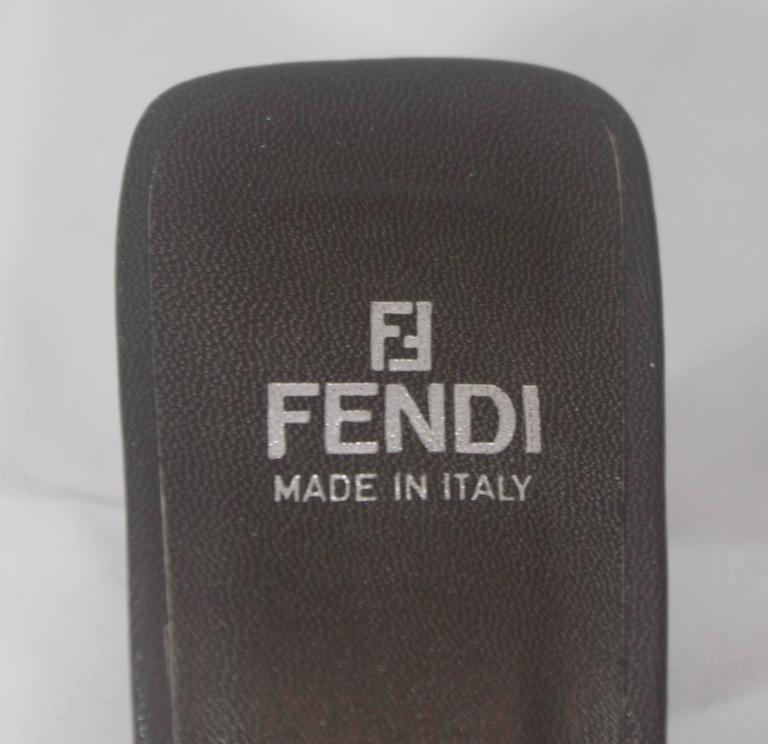 Fendi Denim Slides with Multi-Colored Embroidered and Beaded Design ...