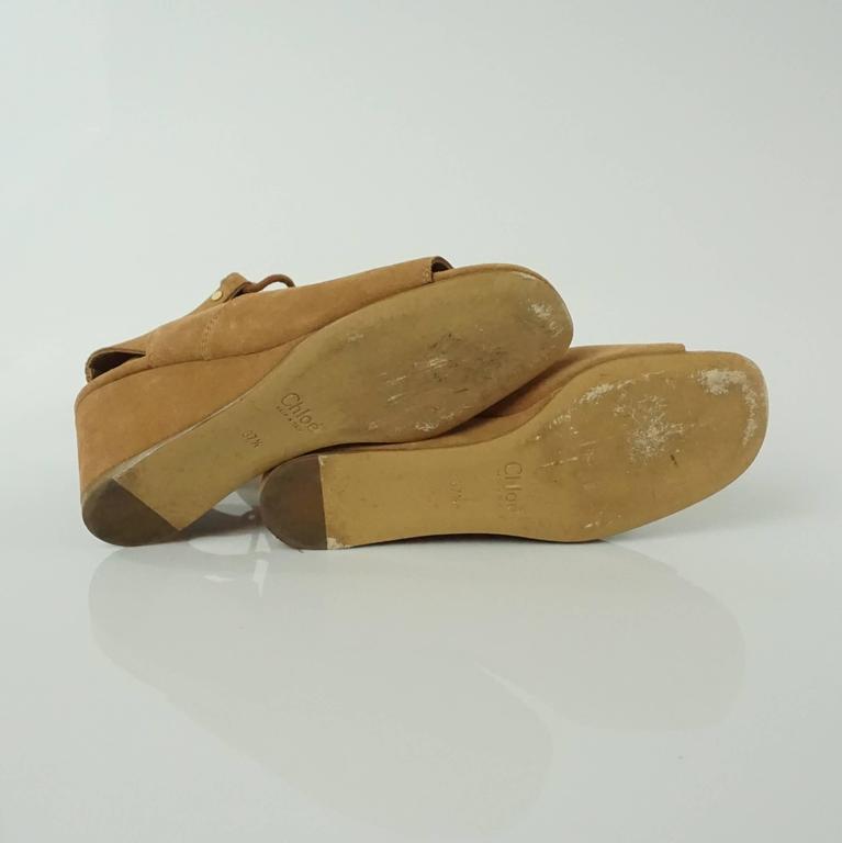 Chloe Tan Suede Wrap-Up Ghillie Wedges - 38 For Sale at 1stDibs | wrap ...