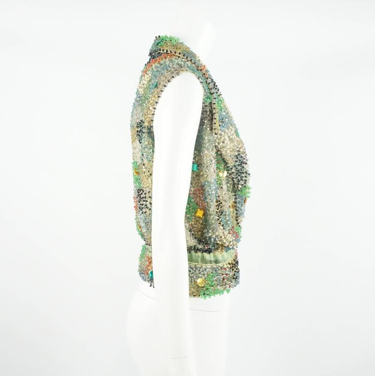 Multi Colored Fully Beaded Vest - M at 1stDibs