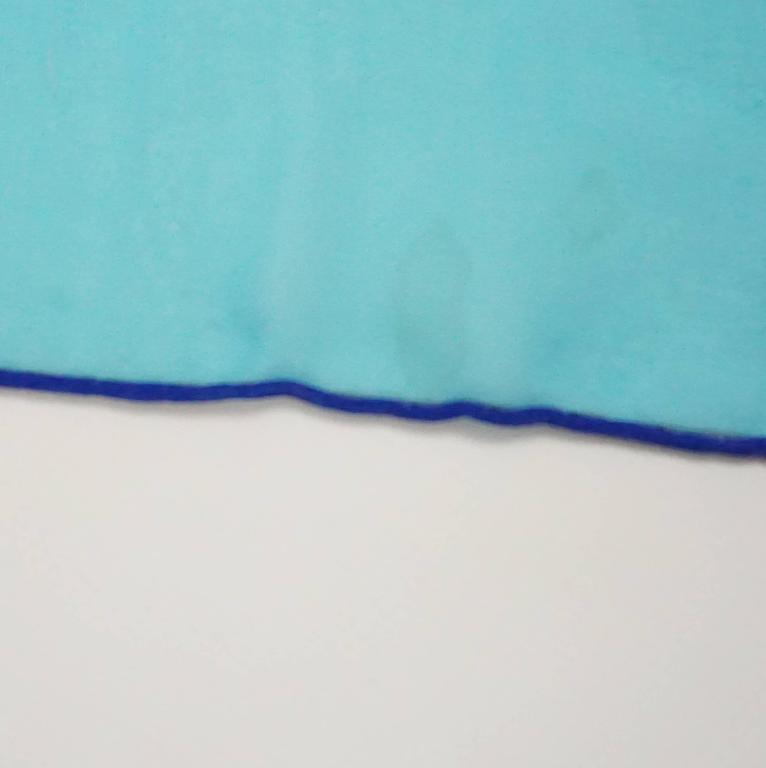 Hermes Blue and Aqua "Au clair de la mer" Silk Chiffon Fish Scarf at ...